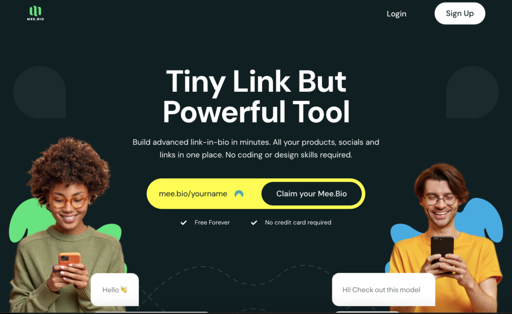 Mee.Bio Website design by FlexWebsite